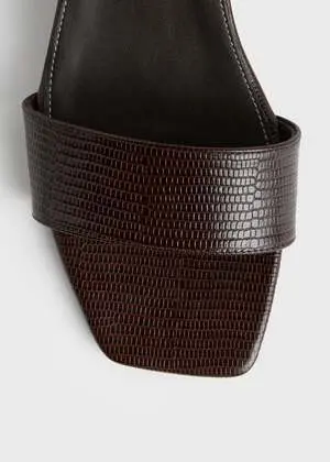 TOTEME Slim Lizard-embossed Leather Mule Sandals