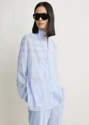 TOTEME Monogram Sheer Cotton-blend Shirt