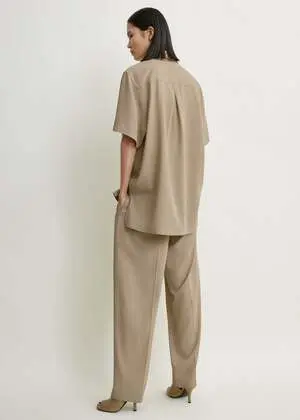 TOTEME Fluid Wool Blend Oversized Polo Shirt