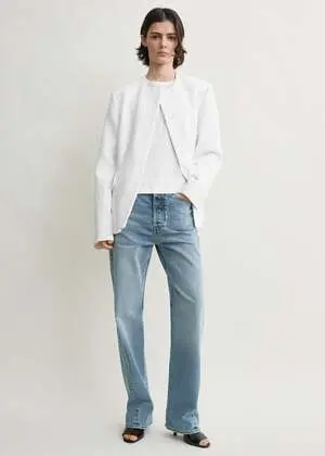 TOTEME Jacquard Cotton Jacket With Sculptural Shoulders - White