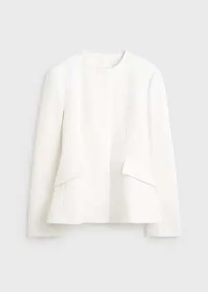 TOTEME Jacquard Cotton Jacket With Sculptural Shoulders - White