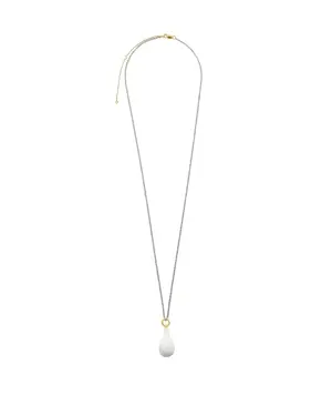 TOTEME Crystal Drop Necklace - White,gold,silver