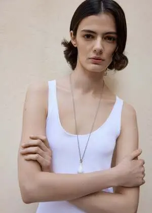 TOTEME Crystal Drop Necklace - White