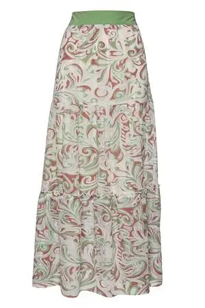 CONQUISTA Paisley A-line Maxi Skirt