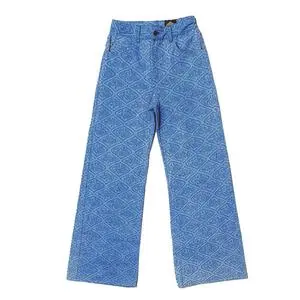 HOUSE OF CASWELL Adriana Printed Denim Jeans - Blue