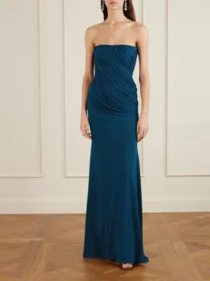 Alex Perry Strapless Draped Jersey Gown