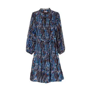 NIZA Printed Dress With V-neckline