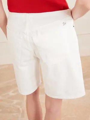 Still Here Low-rise Denim Shorts - White