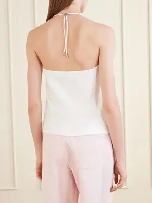Still Here Toggle Cotton Tank Top - White