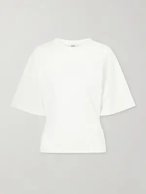 AGOLDE Storey Gathered Cotton-jersey T-shirt - White