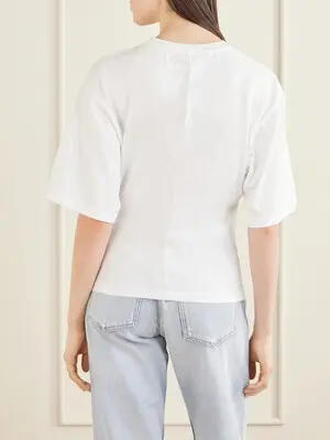 AGOLDE Storey Gathered Cotton-jersey T-shirt - White