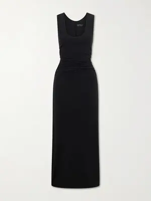 Another Tomorrow Ruched Stretch-jersey Maxi Dress