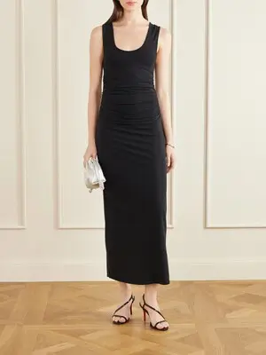 Another Tomorrow Ruched Stretch-jersey Maxi Dress
