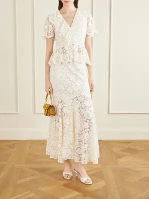 Rixo Dollie Ruffled Lace Blouse