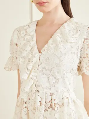 Rixo Dollie Ruffled Lace Blouse