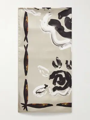 KALLMEYER Floral-print Silk-twill Scarf