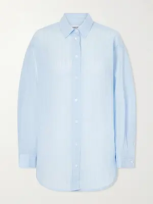 AGOLDE Sona Striped Cotton-blend Shirt