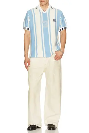 RICE NINE TEN Knitted Soccer Shirt - Light Blue