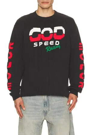 RICE NINE TEN Knitted Racing Sweater