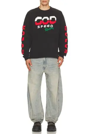RICE NINE TEN Knitted Racing Sweater