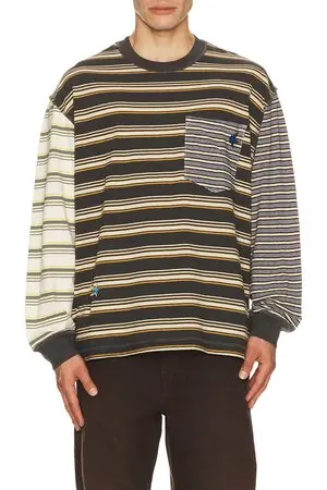 SONG FOR THE MUTE Oversized Crew Neck Pullover In Black - Charcoal