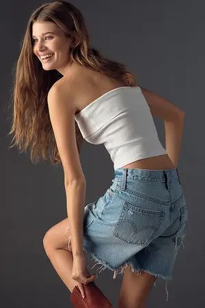 L*Space Andie Ribbed Tube Top With Embroidered Detail