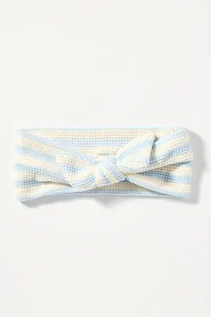 Anthropologie Textural Knot Fabric Headband - Blue Pattern