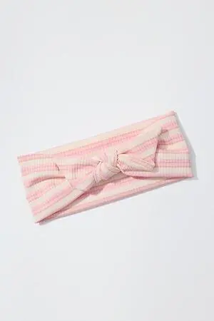 Anthropologie Textural Knot Fabric Headband - Pink Pattern