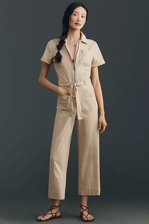 Maeve Maeve Colette Linen Jumpsuit Egret