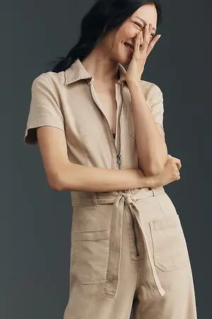 Maeve Colette Linen Stretch Jumpsuit