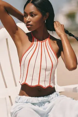 CELANDINE Parasol Sweater Tank Top - Red