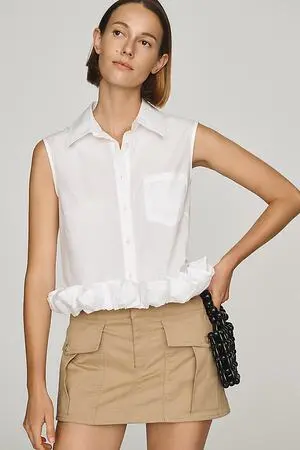 Drapey Woven Ruffle Shirts