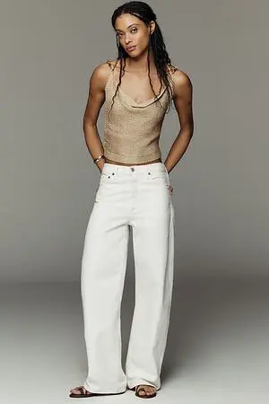 PILCRO Cowl Neck Beaded Strap Tank Top