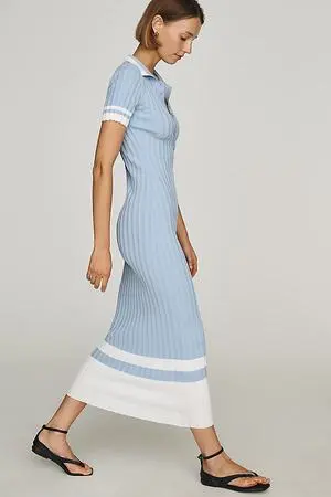 EN SAISON Ribbed Knit Midi Sweater Dress