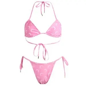 MARINE SERRE Moon Print Bikini Set - Pink