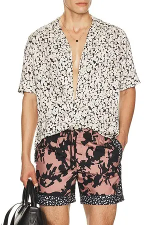 Dries Van Noten Carltone Shirt In Metallic Silver - Ecru
