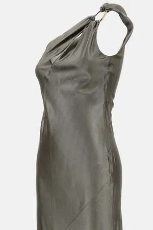 Max Mara Odissea Long Dress Metallic One-shoulder Lam