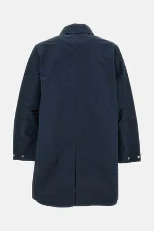 K-WAY Cotton Blend 3/4 Length Jacket With Water-repellent Finish - Blue