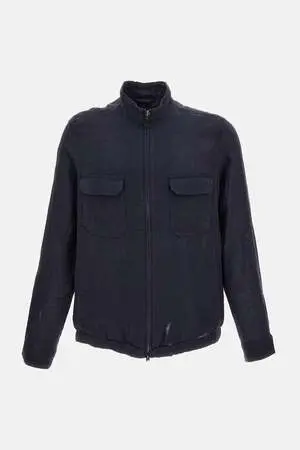 Herno Linen Safari Jacket - Blue