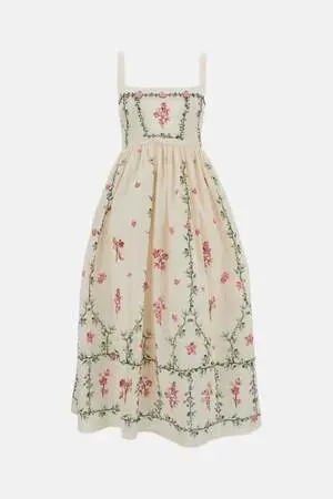 Agua Bendita Barbara Midi Dress - White