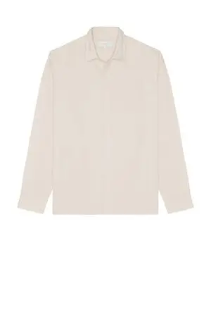 AUTO-REPLY Andrew Long Sleeve Linen Shirt In Cream - Sand