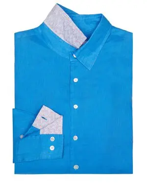 PINK HOUSE Linen Shirt Plain Turquoise