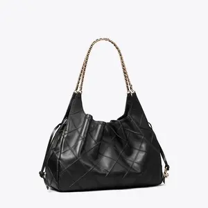 Tory Burch Fleming Leather Tote - Black