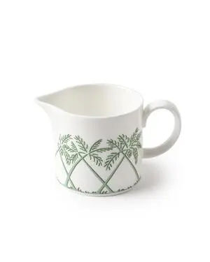 PINK HOUSE Fine Bone China Cream Jug Palms - Green