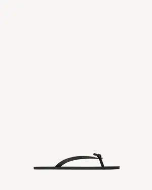 Saint Laurent Pool Flip-flops In Smooth Leather - Black
