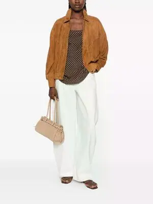 ARMA Frederica Suede Bomber Jacket - Brown