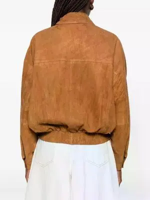 ARMA Frederica Suede Bomber Jacket - Brown
