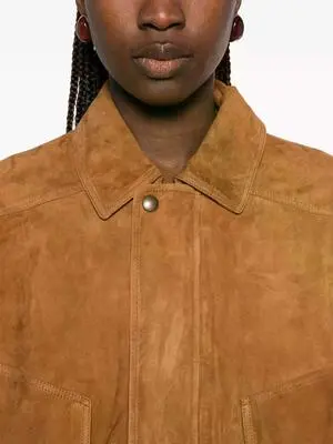 ARMA Frederica Suede Bomber Jacket - Brown