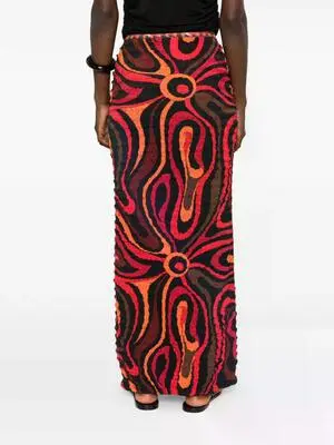 Emilio Pucci Iride Print Puckered Texture Maxi Skirt