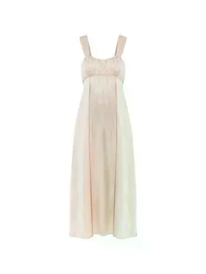 Chloé Gathered Silk Midi Dress